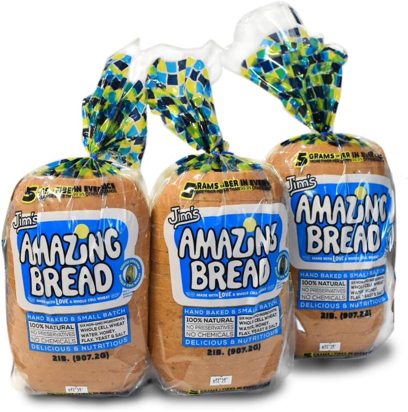 Amazon.com: Jim's Amazing Bread - / Sliced Whole Wheat Bread 2lb ...