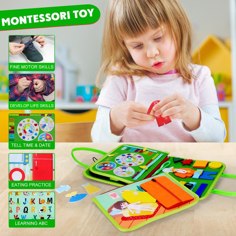 Snapklik.com : Busy Board Montessori Toy - 25-in-1 Educational Sensory ...