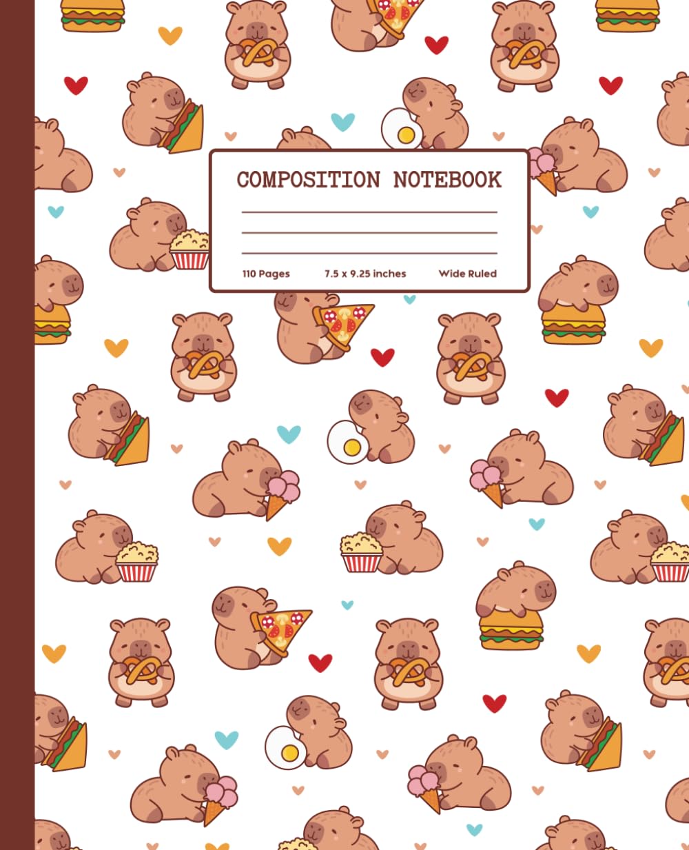 Capybara Composition Notebook: Cute Capybara with Fast Food Notebook ...