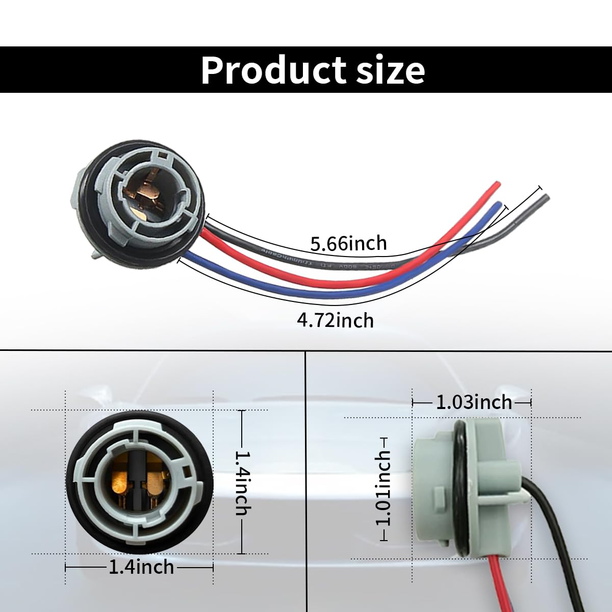 Snapklik.com : 4PCS 1157 LED Bulb Socket Plug, Waterproof Turn Signal ...