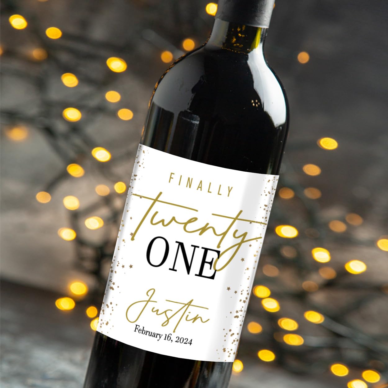 Amazon.com: Birthday Bottle Wine Labels for 21st Birthday Gift. Custom ...