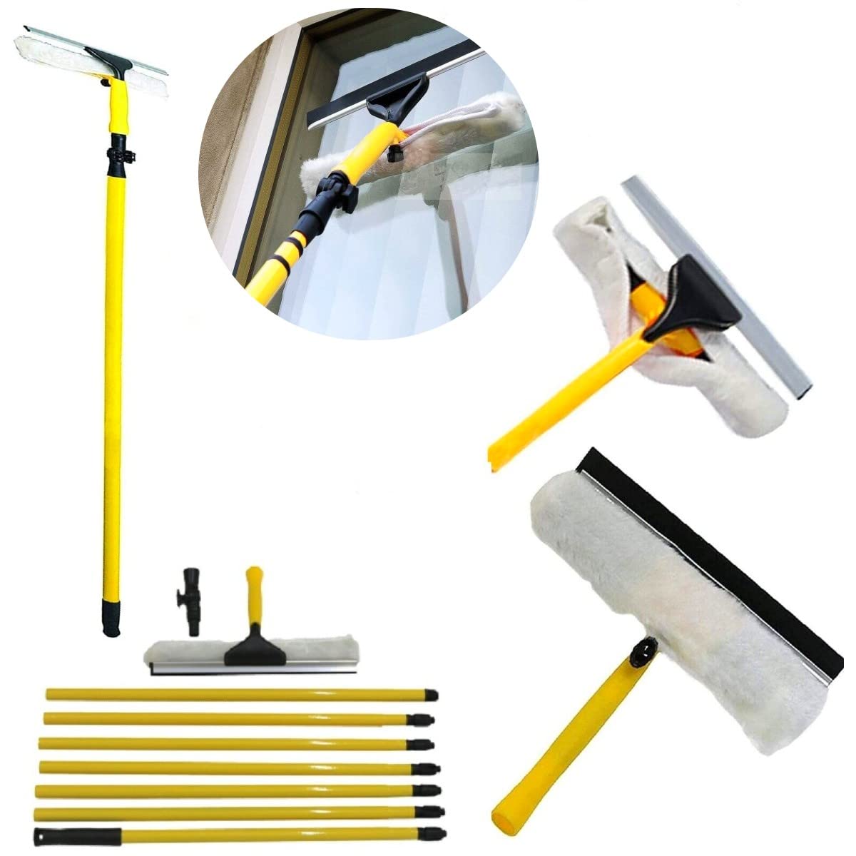 Telescopic Conservatory Window Glass Cleaner Cleaning Kit 3.5M Long ...