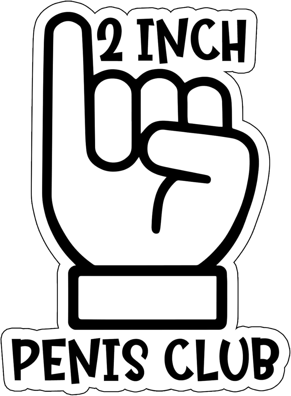 Amazon.com: Two Inch Penis Club Stickers Funny Adult Humor Stickers ...