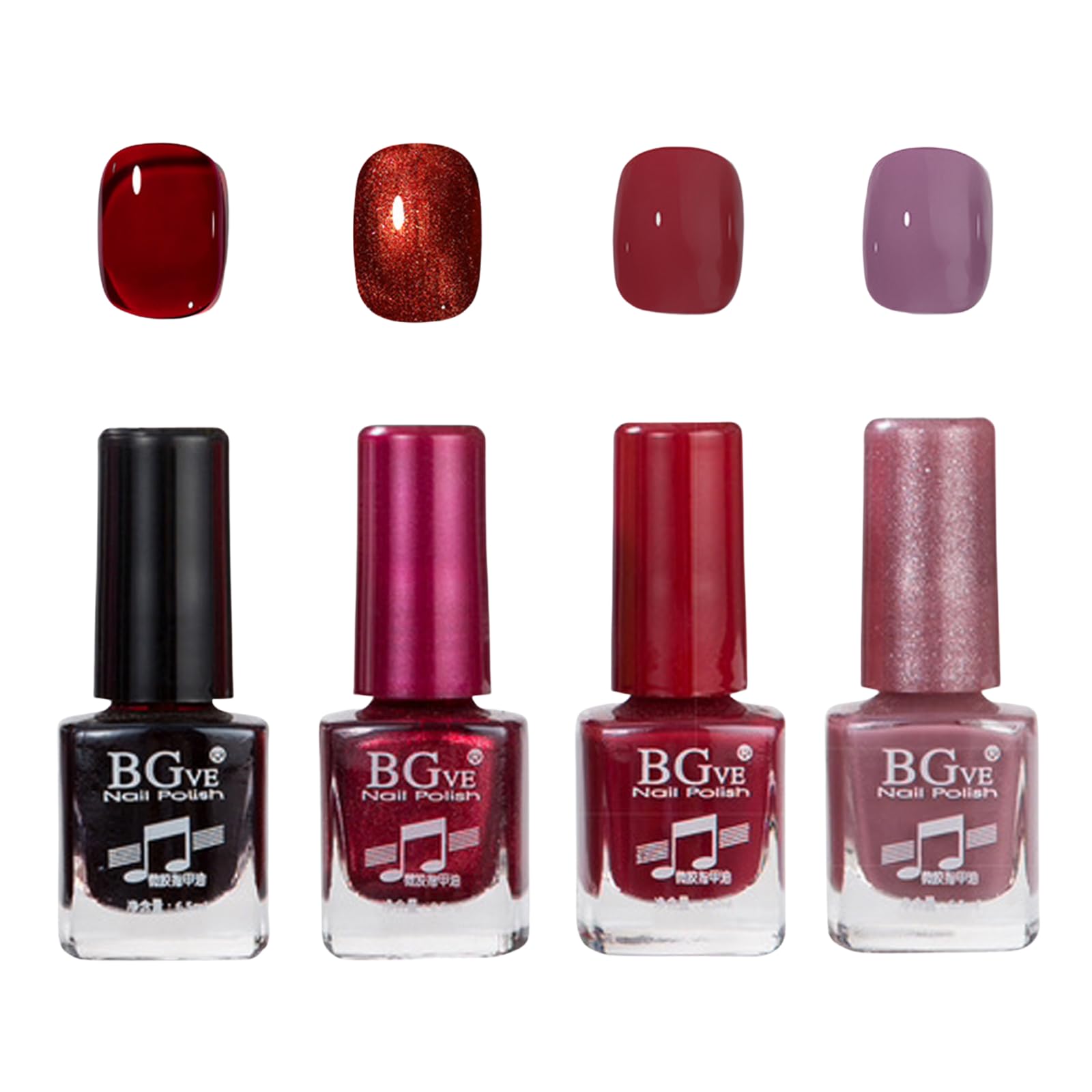 Nail Polish Sets - 4 PCS Red Nail Varnish Set - Quick Dry & Long ...