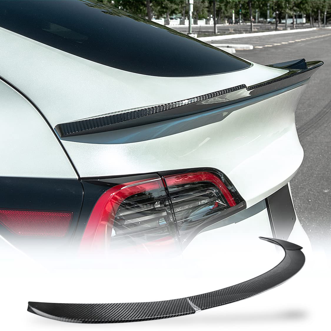 Amazon.com: JCING Model Y Dry Carbon Fiber Spoiler for Tesla Model Y ...