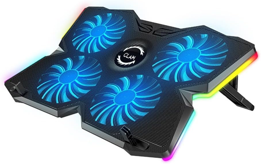 Cosmic Byte Cyclone RGB Laptop Cooling Pad with 5 Fan, Adjustable Speed ...