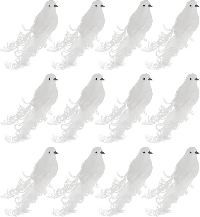 Amazon.com: 12 Pack Artificial White Doves, White Doves Decoration with ...