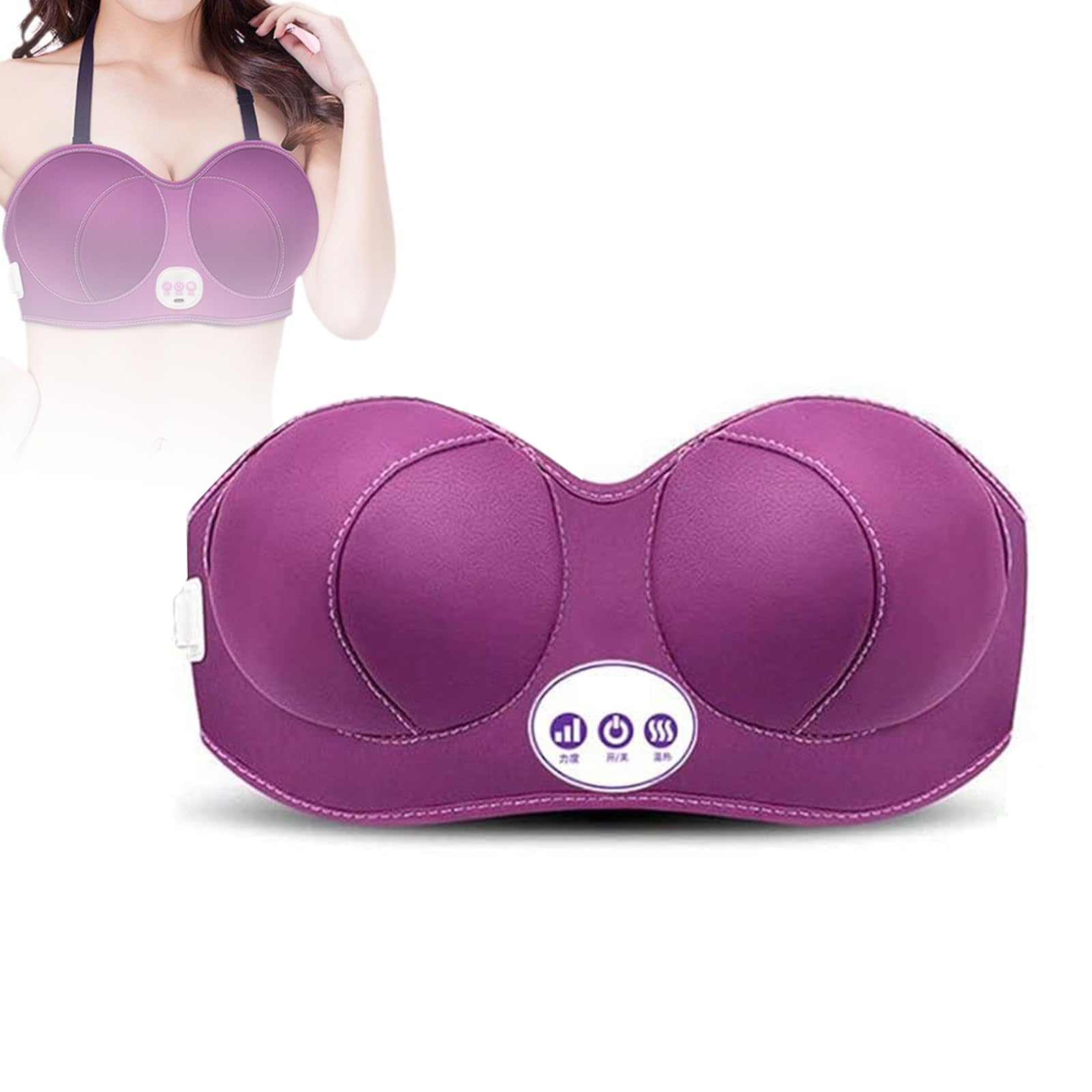 Breast Massage Machine, Wireless Breast Massager with 3 Levels of Intensity Adjustment, Electric ...