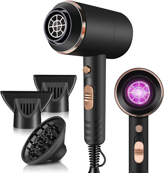 Secador de Cabello Ion Negativo, 1800W Secadora de Pelo Profesional ...