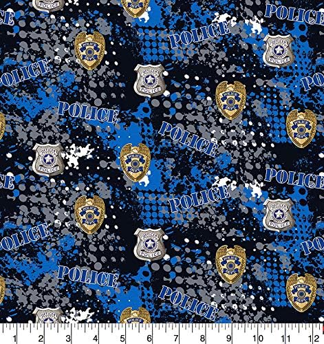 Amazon.com: Police Cotton Fabric-Police Department with Abstract ...