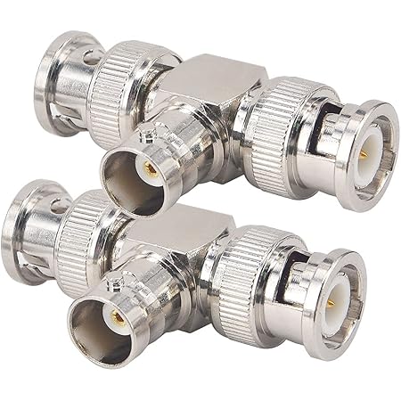 Amazon.co.jp: BOOBRIE BNCコネクタ BNCオス-BNCメス-BNCオス T字型 アダプタ RF同軸コネクタ 接続・中継・変換 防犯カメラ/無線機アンテナ/同軸ケーブル ...