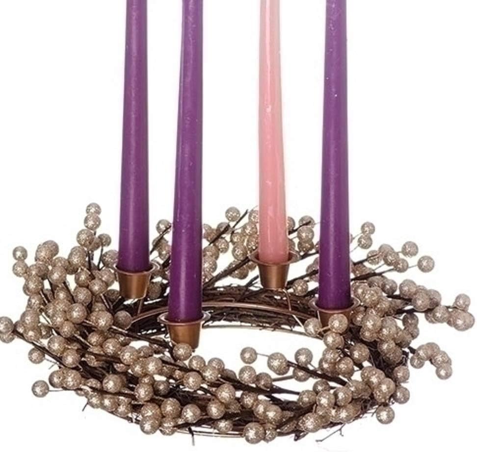 Amazon.com: Christmas Advent Wreath - Red Berry Centerpiece With Advent ...