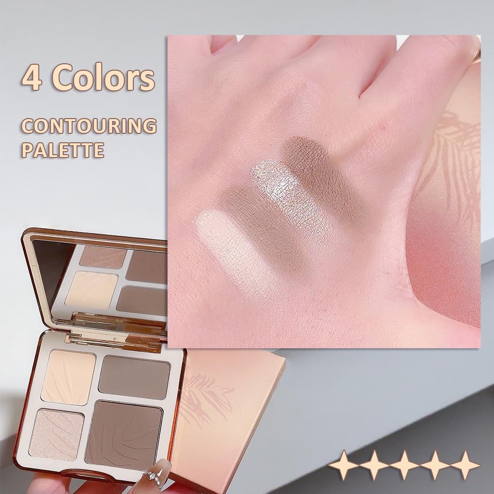 Snapklik.com : 3 IN 1 Brown Nude Face Highlight Bronzer Powder Palette ...