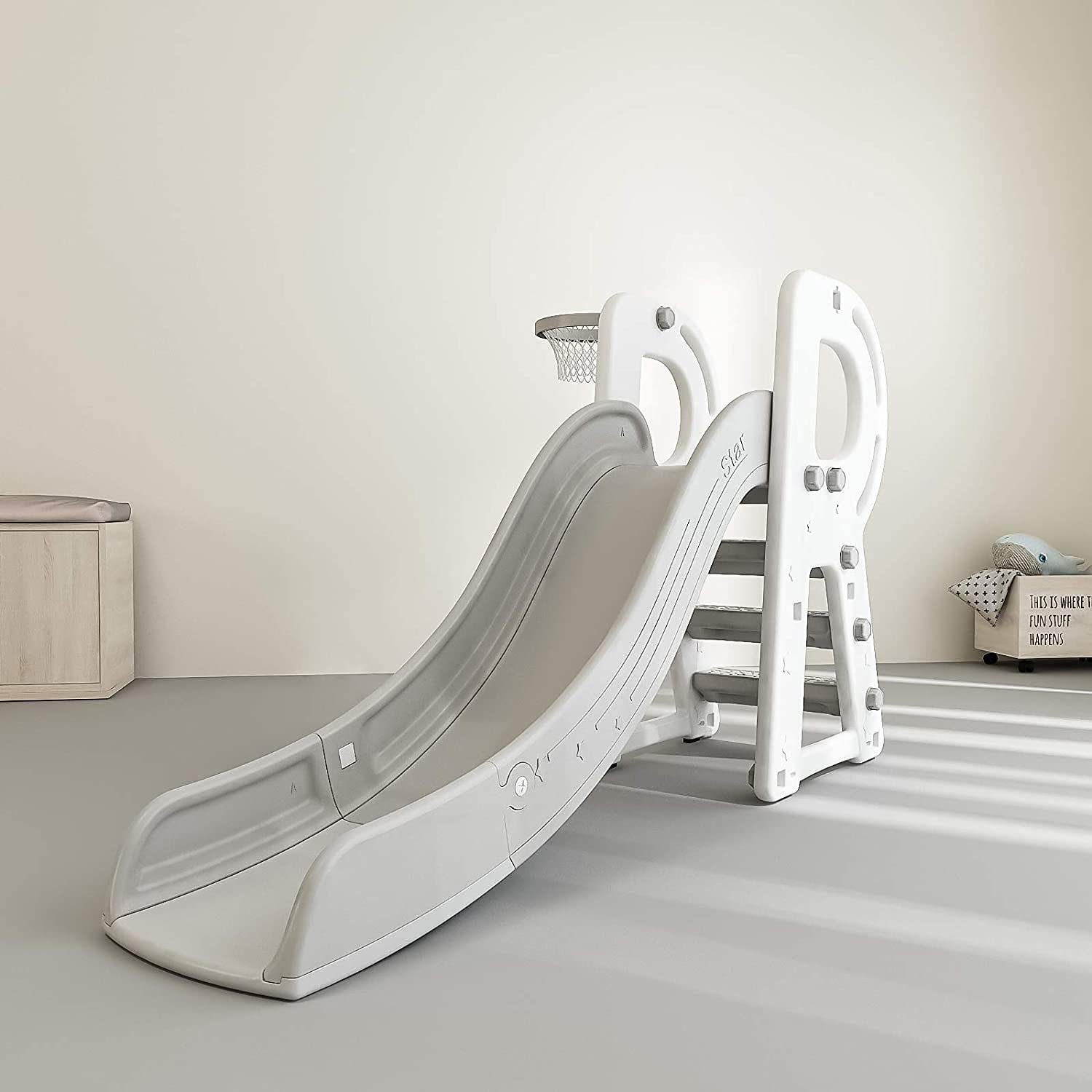 Kids Slide Alphabet R Slide for Toddlers Climber Folding Slide with ...