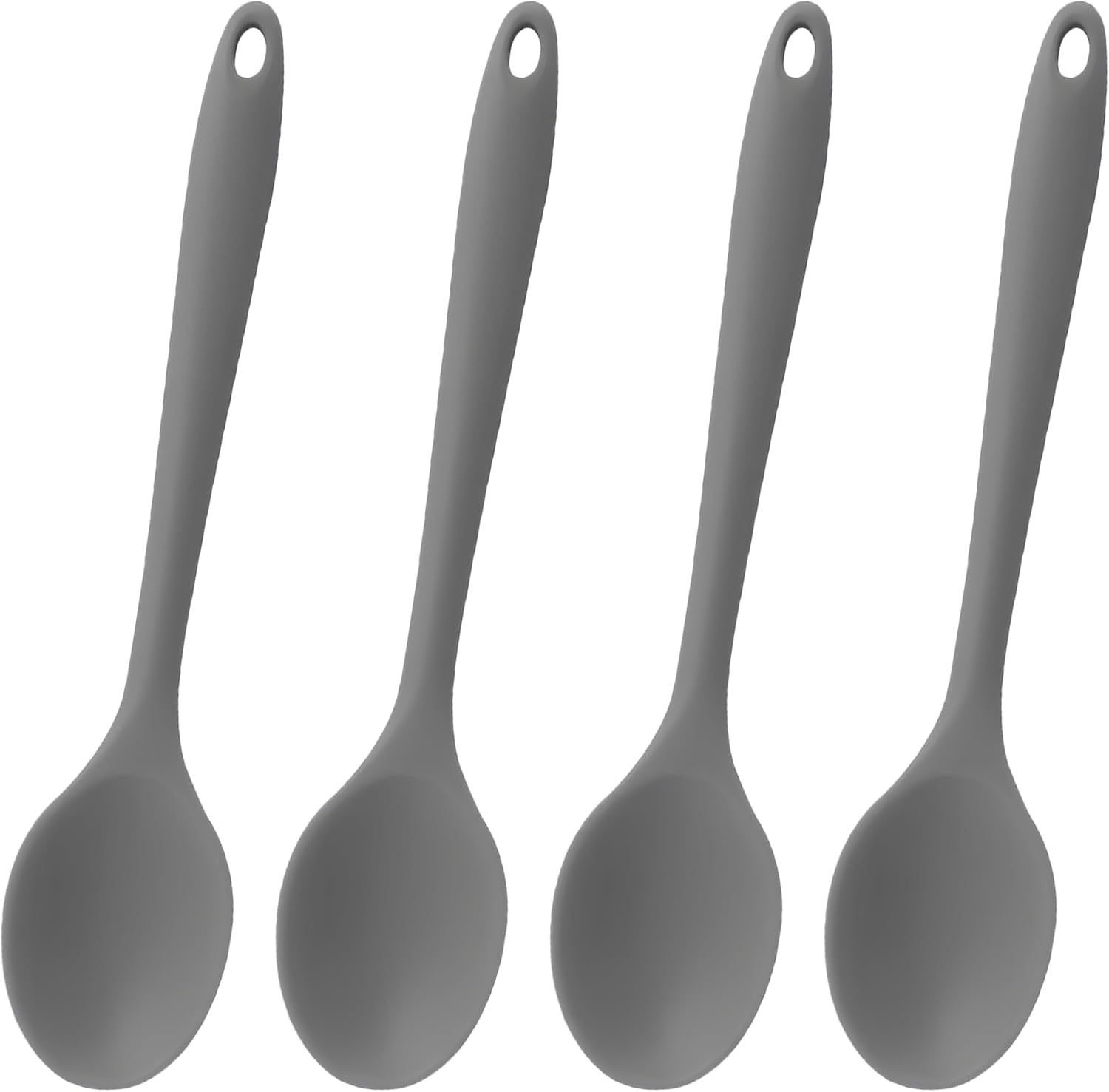 4 Pcs Silicone Spoon Set,Large Soup Spoons,Non-Stick Kitchen Spoon Set ...