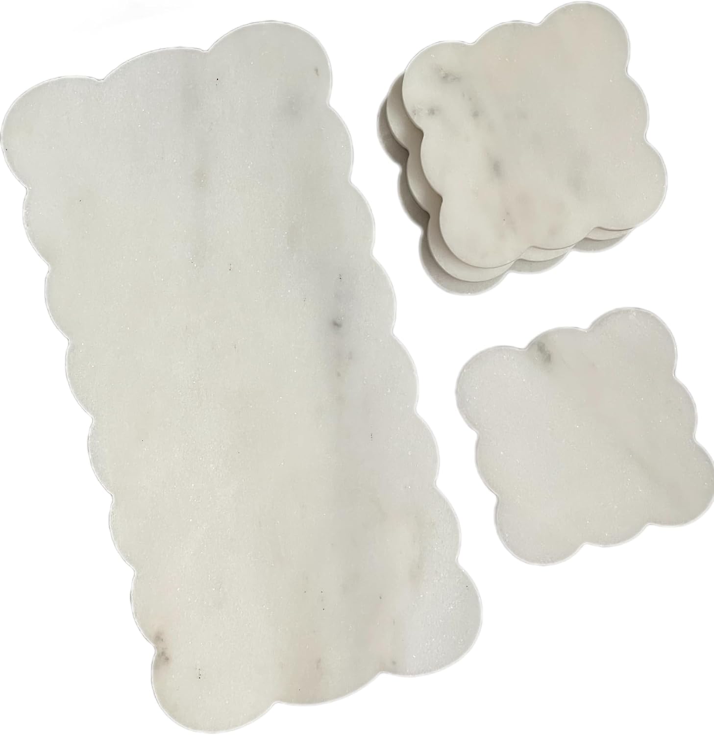 Amazon.com: Natural Marble Tray, 12 x 6 inches Serving Board& Coaster ...