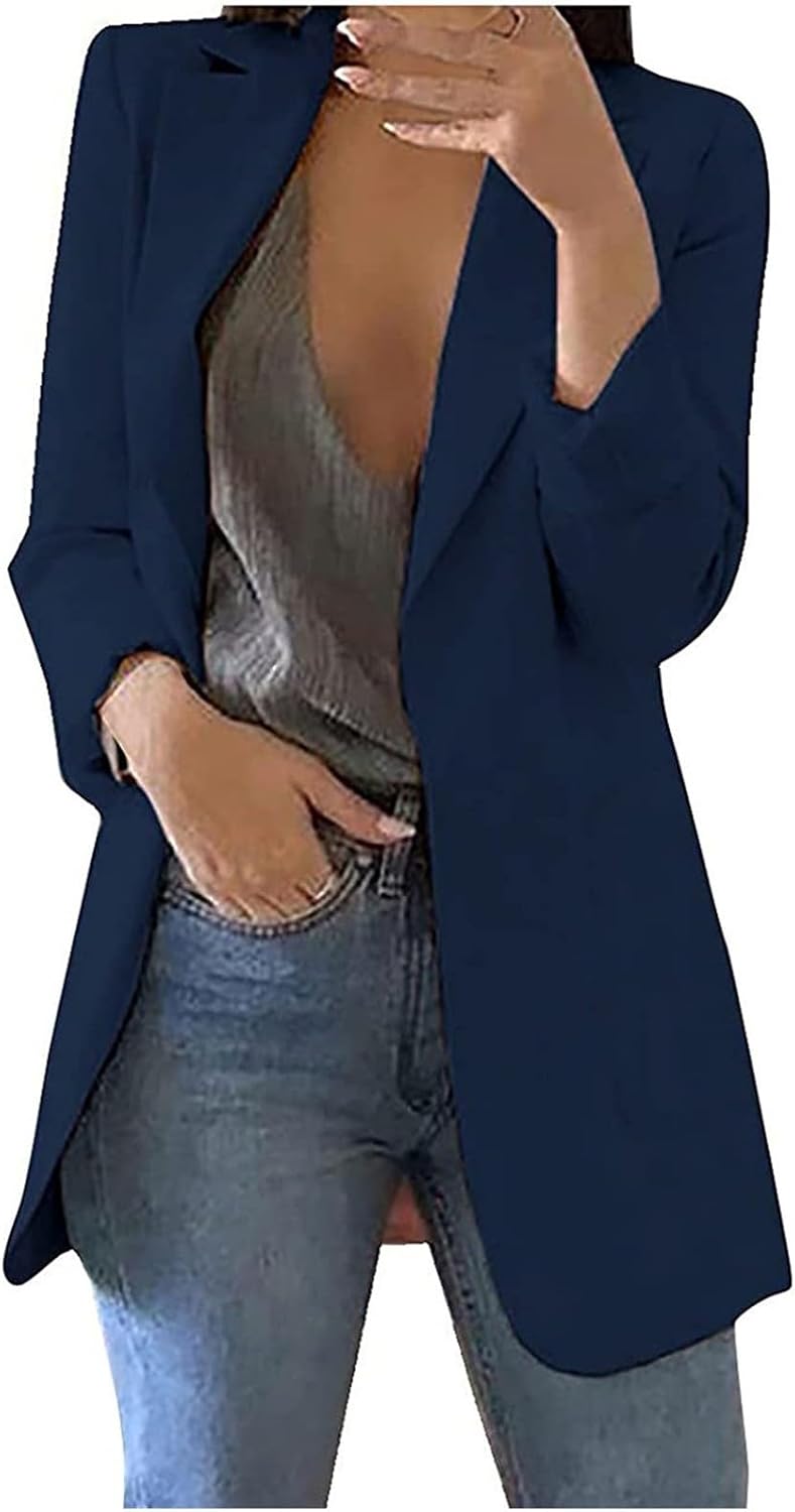 Blazers - Blazer casual de manga larga con solapa para mujer, con ...
