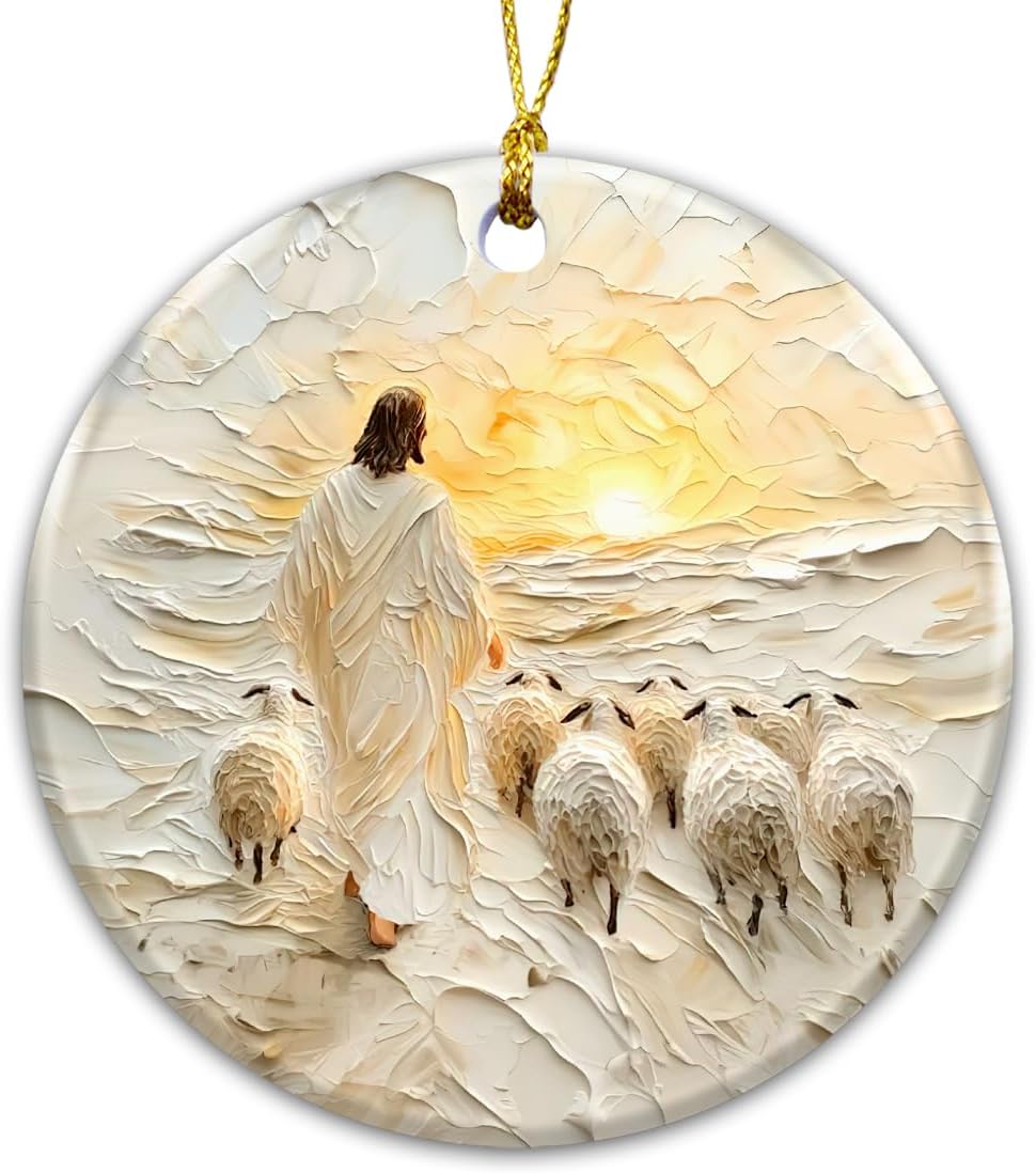 Amazon.com: Jesus Leads Lost Lambs Ornament 2025 - Christianity Good ...