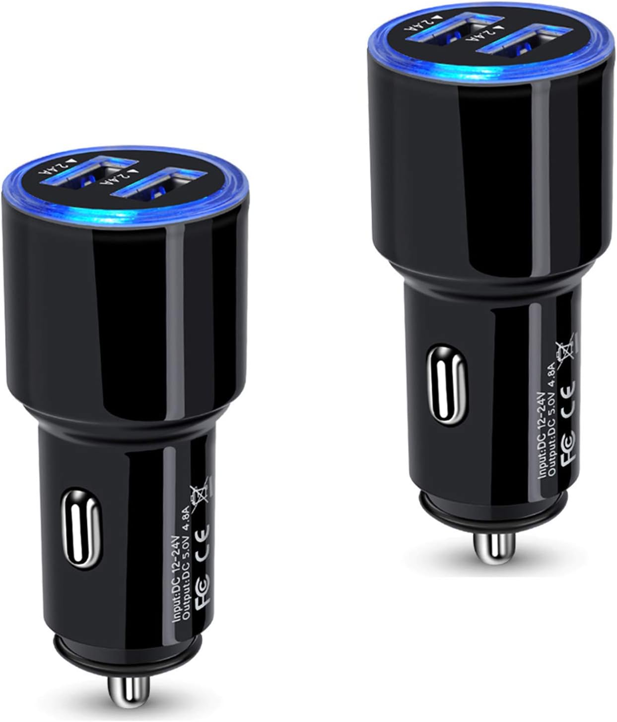 Amazon.com: USB Car Charger, 2Pack 4.8A Fast Charging Dual Port USB ...