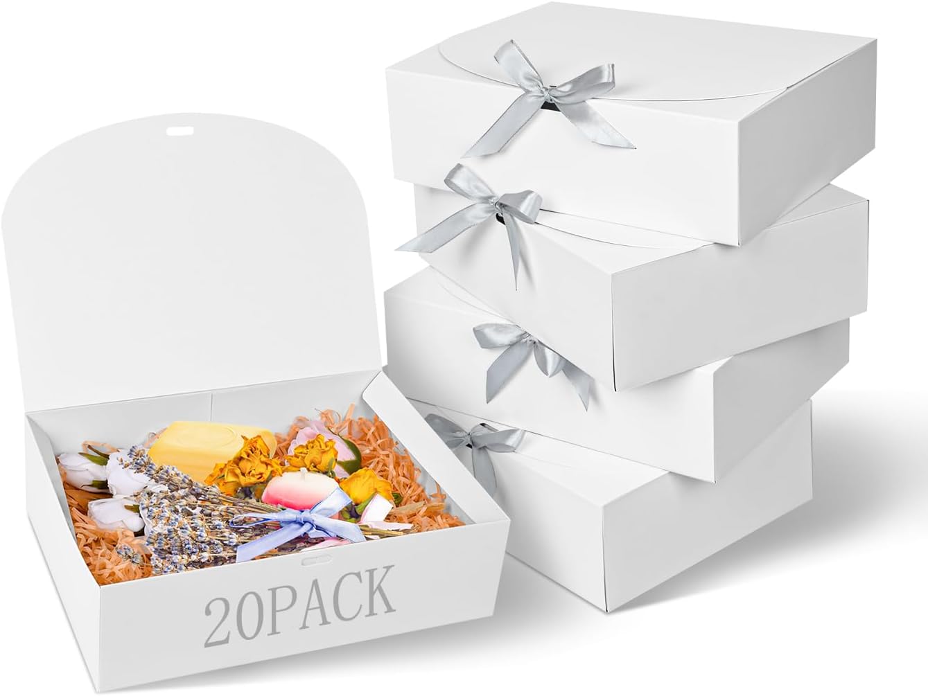 Amazon.com: 20Pack Gift Boxes with Lids for Presents, 10.6x7.9x3.1 Inch ...
