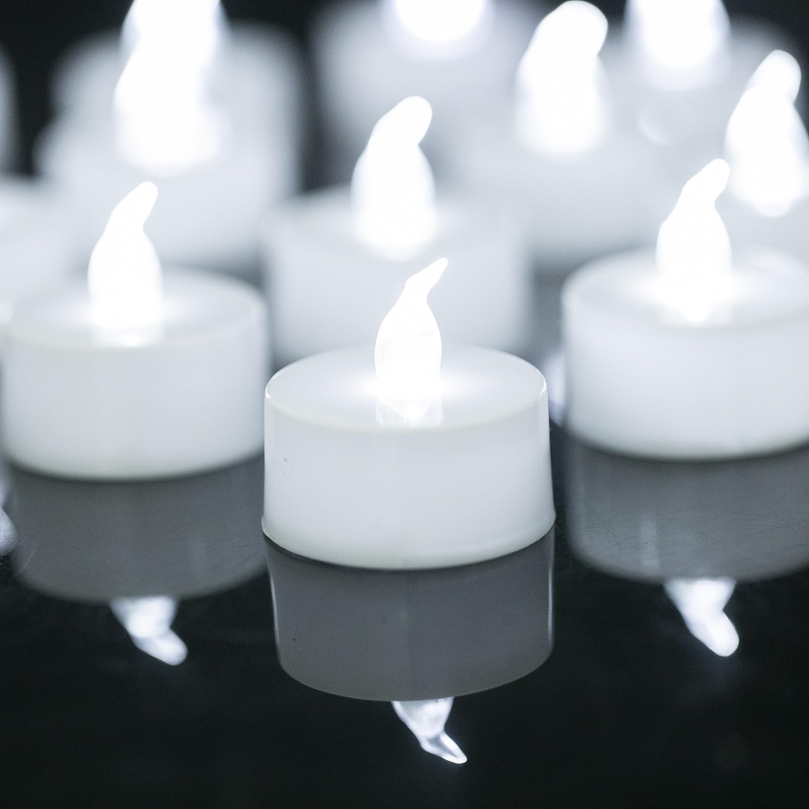 Amazon.com: LANKER Flameless Candles with Timer, Steady Cool White LED ...