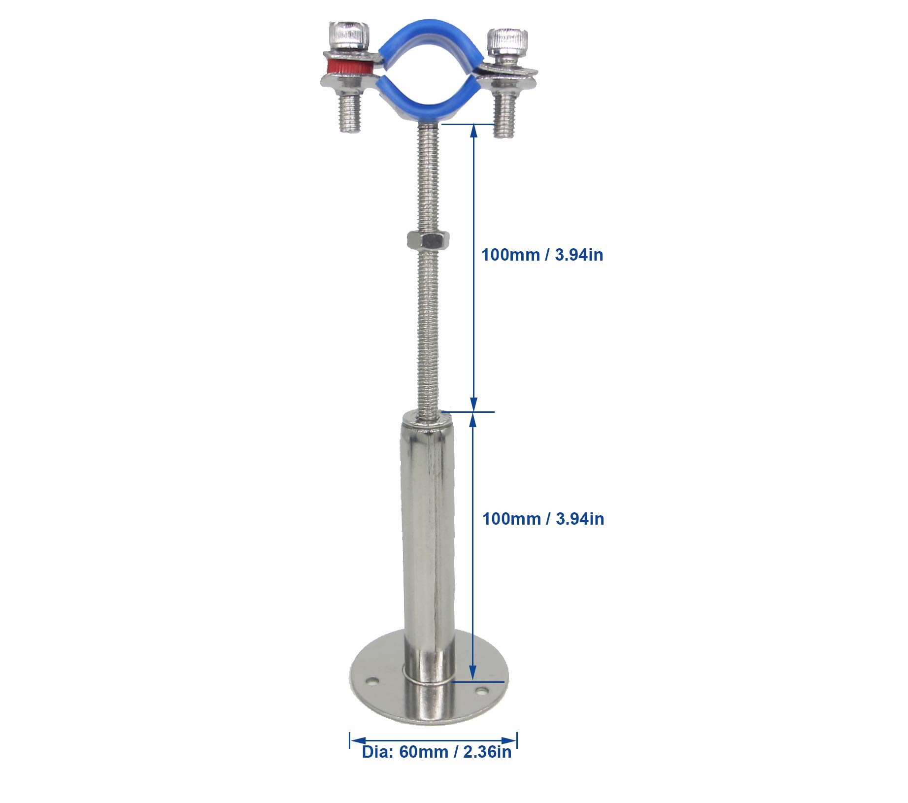 Snapklik.com : Stainless Steel Adjustable Pipe Clamp Bracket - Wall ...