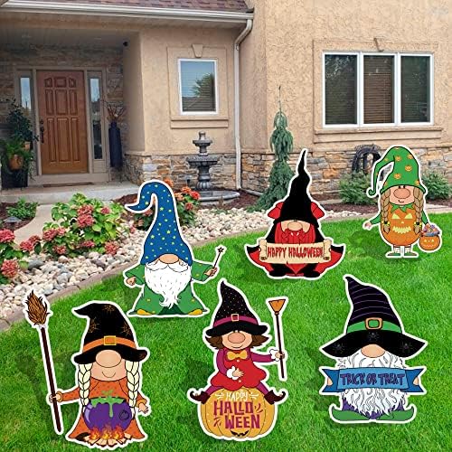 Amazon.com: Geetery 2 Pcs Halloween Yard Sign Halloween Gnomes ...