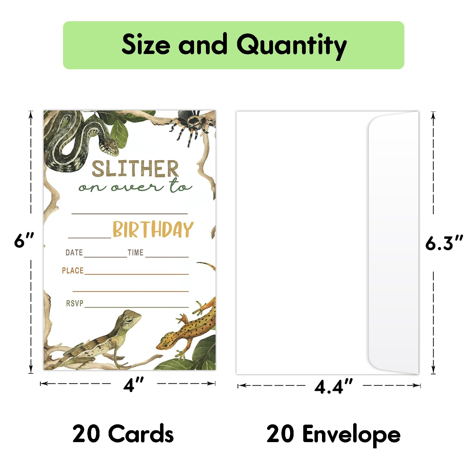 Snapklik.com : Reptile Amphibian Birthday Party Invitation Cards For ...