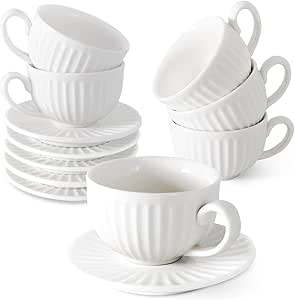 Amazon.com | YINUOWEI 4 oz Espresso Cups Set of 6, Ceramic Cappuccino ...