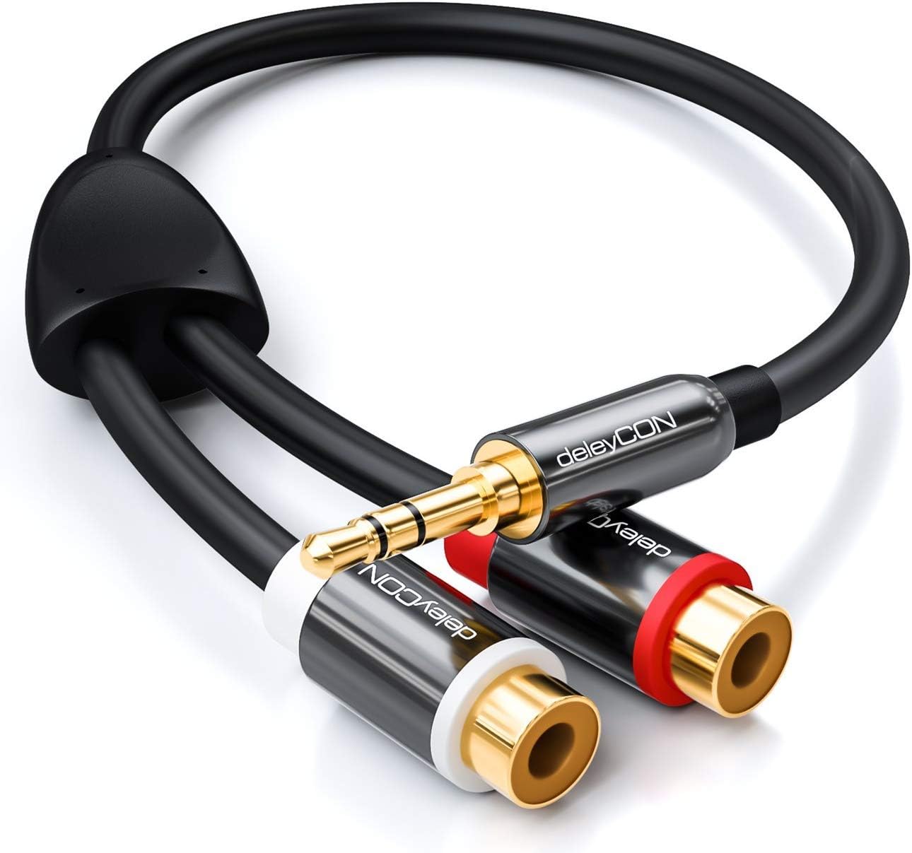 deleyCON Stereo Audio Cinch zu Klinken Adapter - 3,5mm Klinken Stecker ...