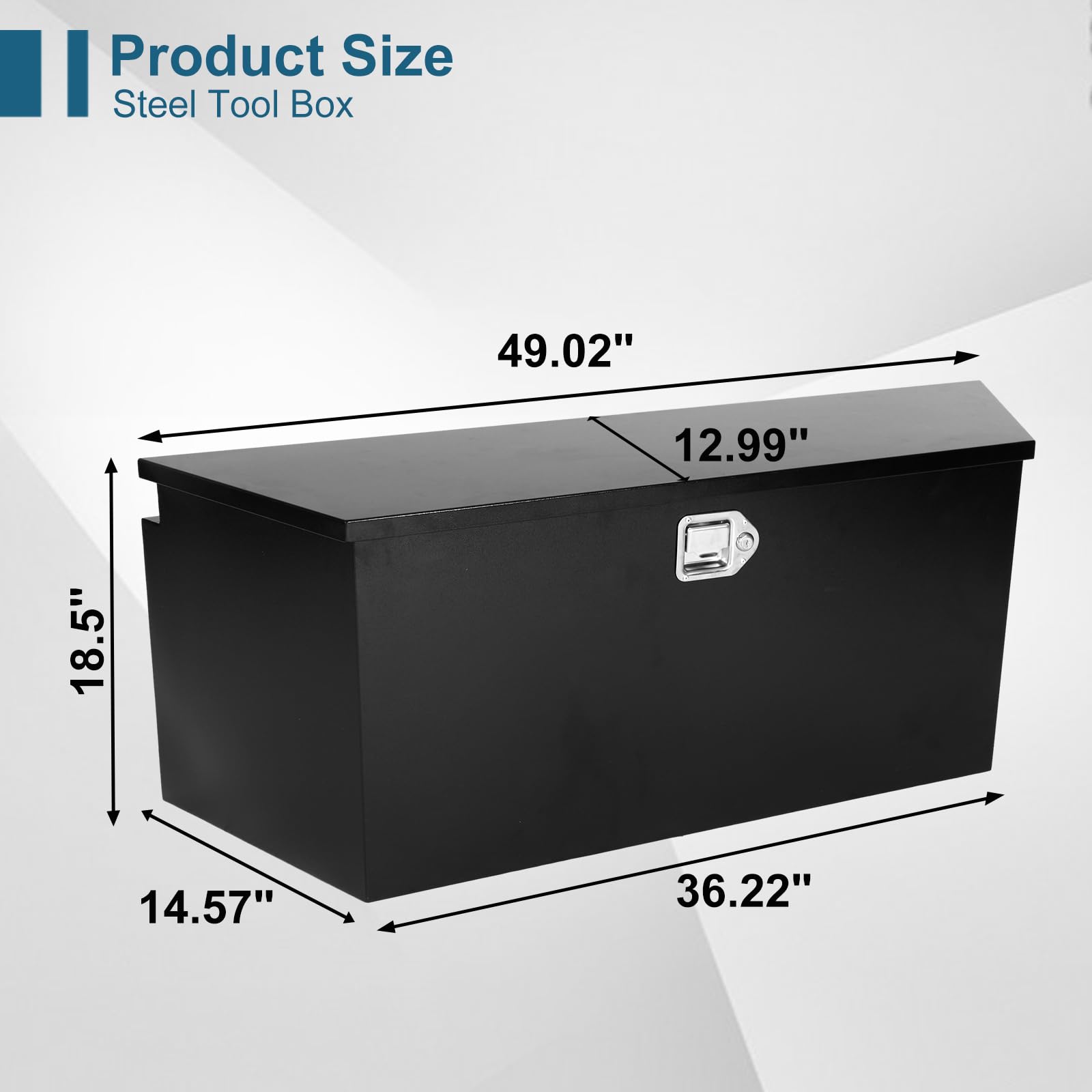 Snapklik.com : 49"X146"X185" Tongue Truck Box Black Heavy Duty Steel ...