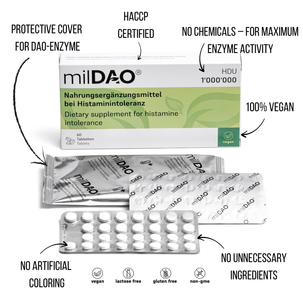 Snapklik.com : milDAO 60 Vegan Tablets DAO Enzyme Supplement For ...