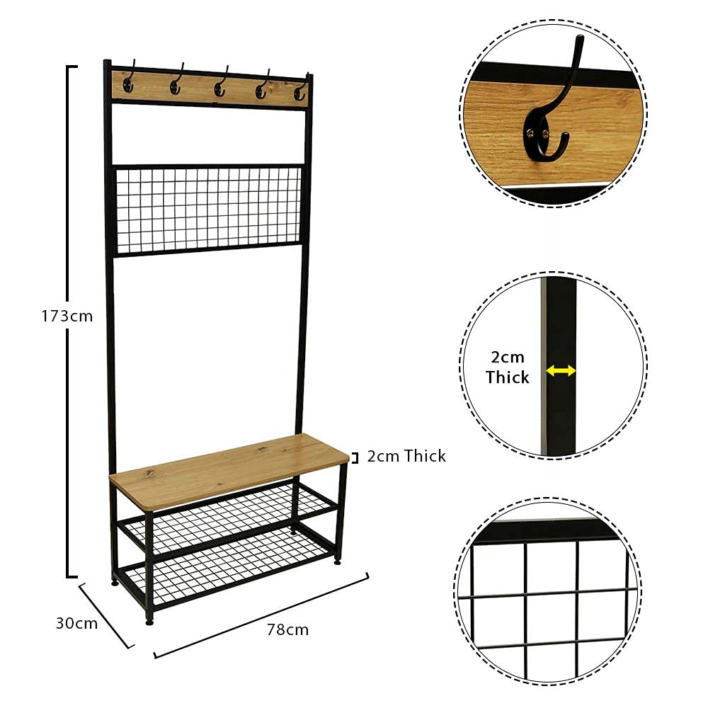 YATAI Coat Hanger Stand Hallway Shoe Rack And Bench With Shelves yatai-coat-hanger-stand-hallway-shoe-rack-and-bench-with-shelves
