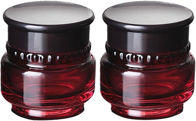 Amazon.com: TOPWEL 2PCS 50ML(1.7 OZ) Wine Red Glass Empty Refillable ...