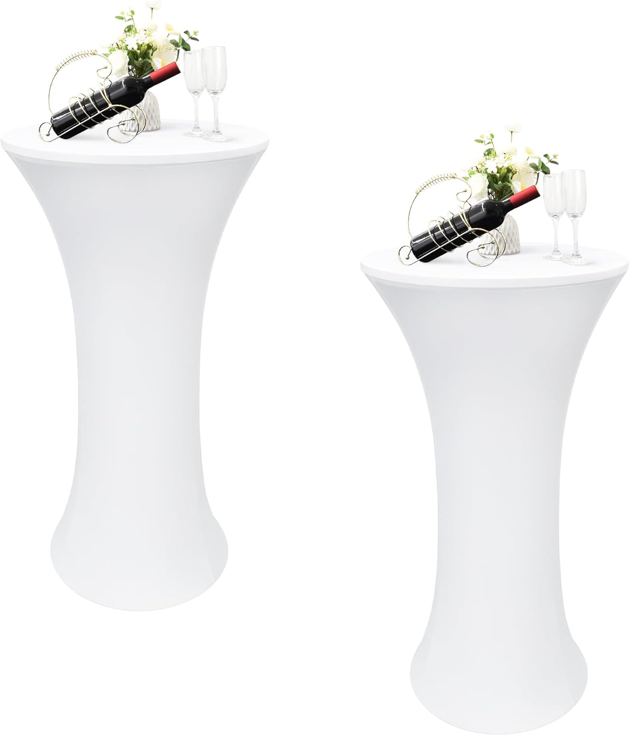 Amazon.com: Nacuci 2PCS 24x43 Inch Round Fitted Cocktail Table Cover ...