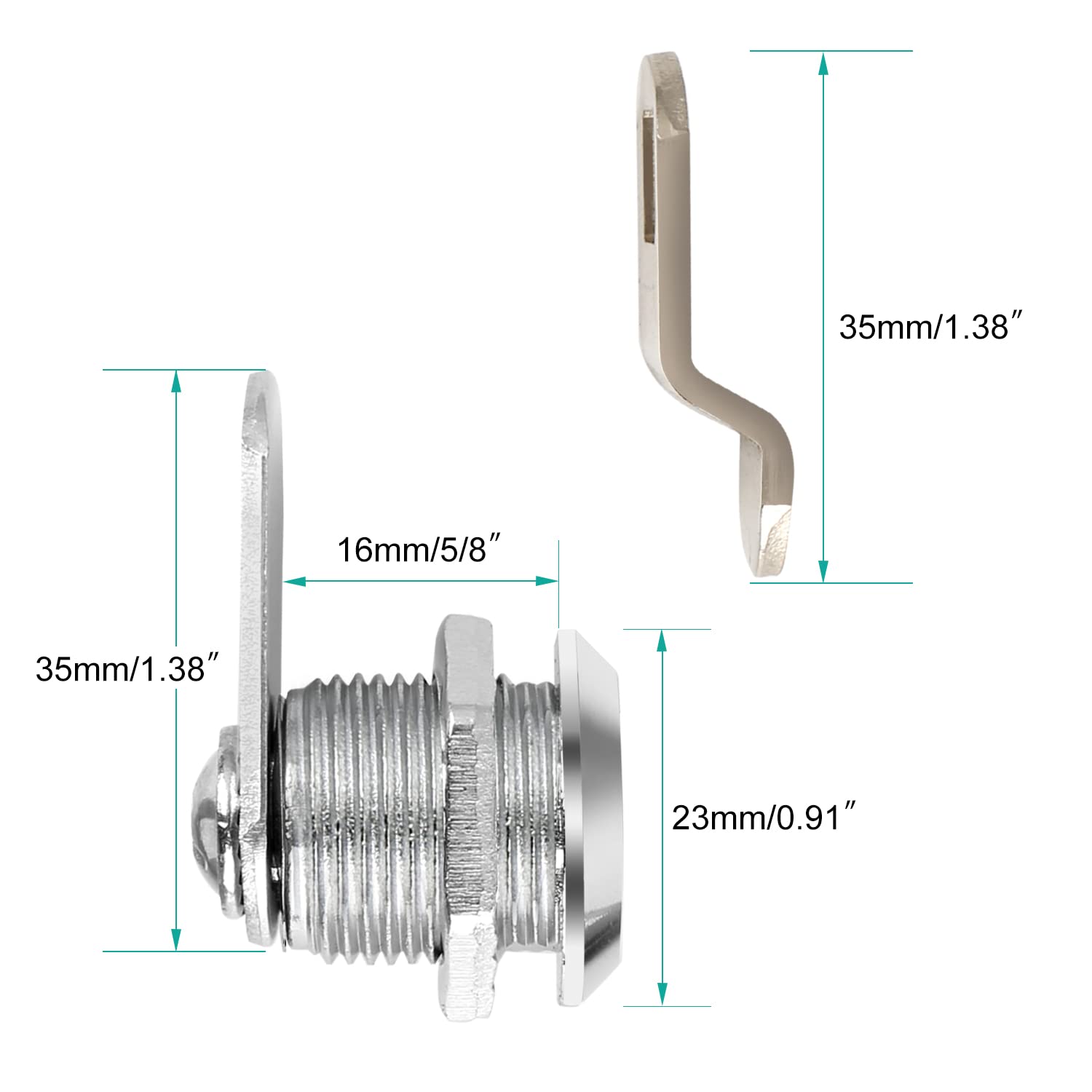 LAIWOO Cam Locks Keyed Alike, 5/8 Inch Cabinet Cam Lock Set with Keys ...