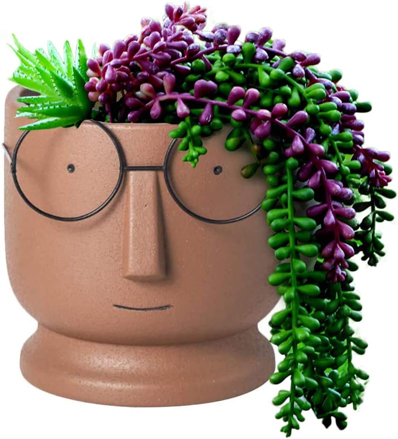 Amazon.com : Napco Gold Bottom Face with Glasses White 4.5 x 4.75 ...