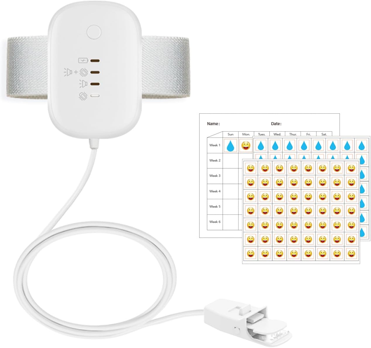 Amazon.com: TENQIU Bed Wetting Alarm for Kids, USB Rechargeable, Pee ...