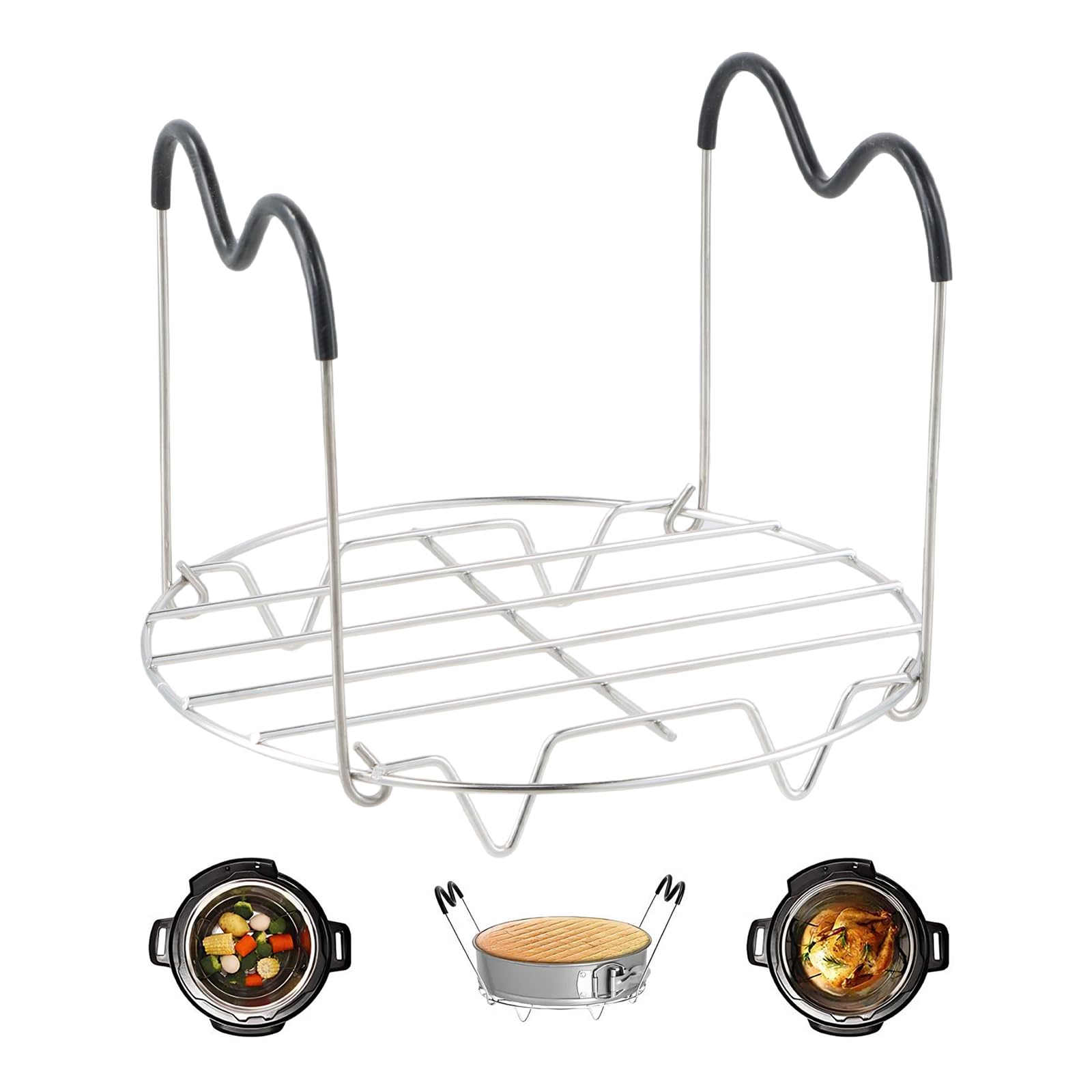 Anseom Steamer Rack, Stainless Steel Steaming Rack Steamer Rack Trivet ...