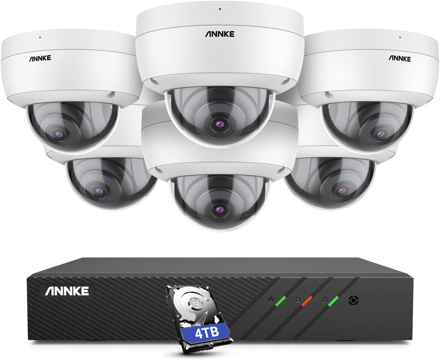 Amazon.com : ANNKE 8CH Dome PoE Security Camera System with 6MP H.265 ...