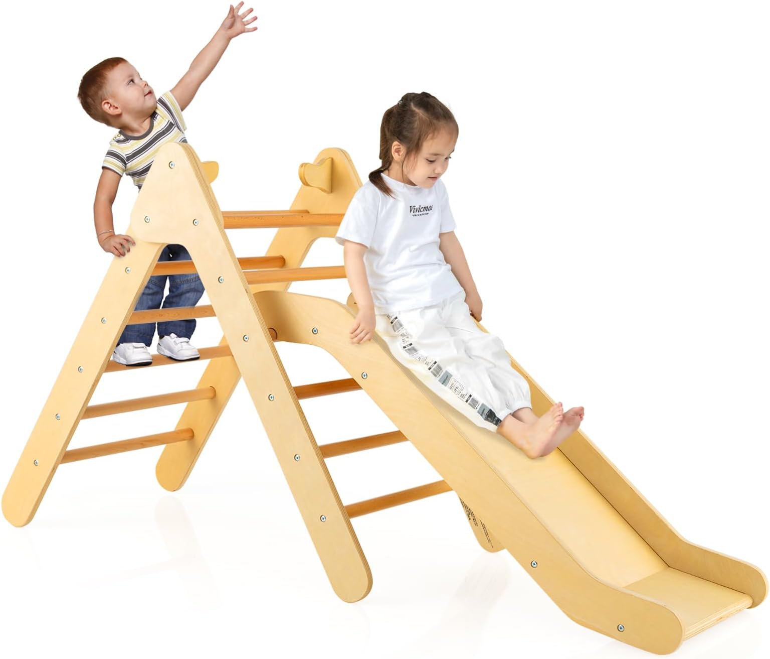 Amazon.com: Olakids Toddlers Triangle Climber, 2 in 1 Montessori Kids ...