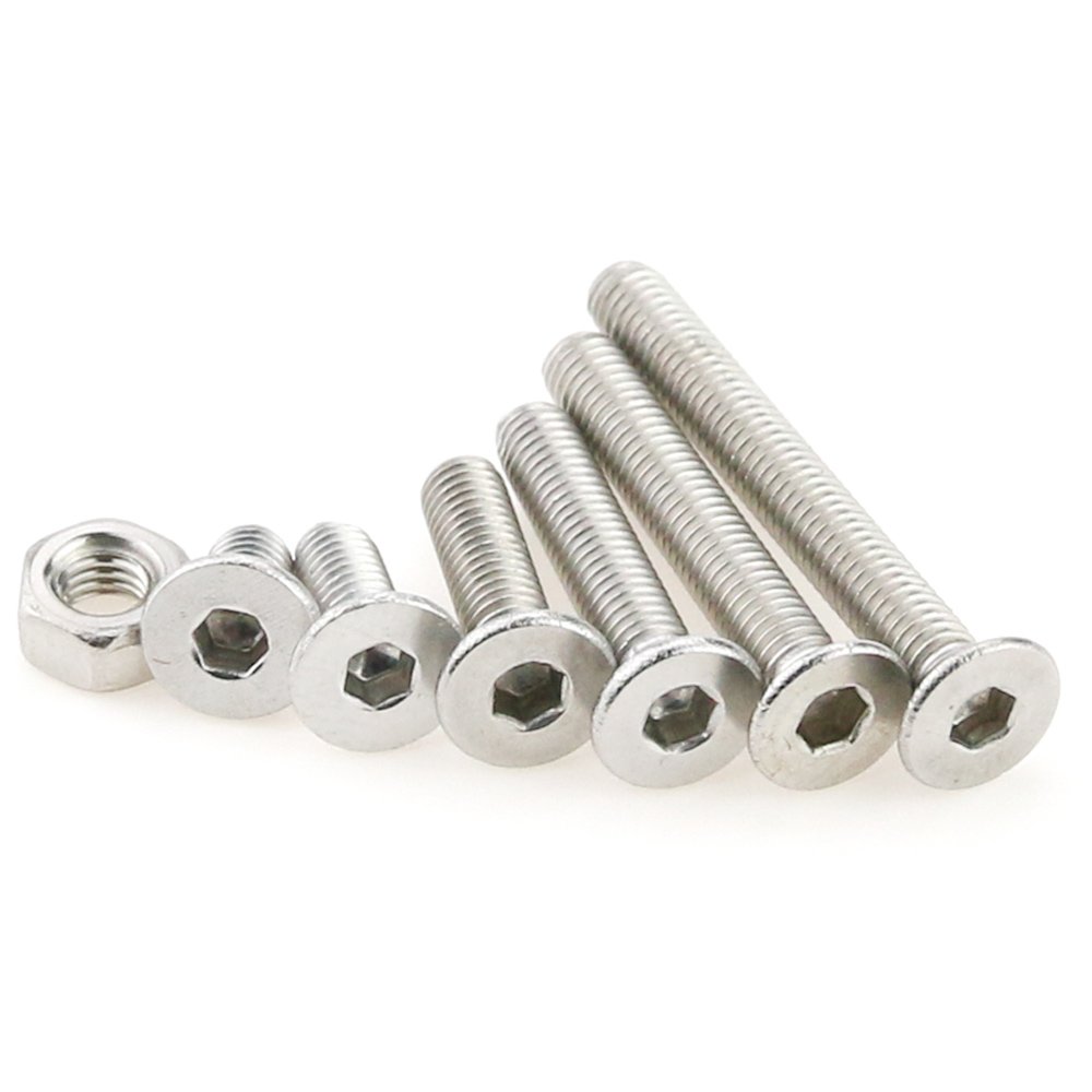 Snapklik.com : Hilitchi 260-Piece Metric M3 Hex Socket Flat Head ...