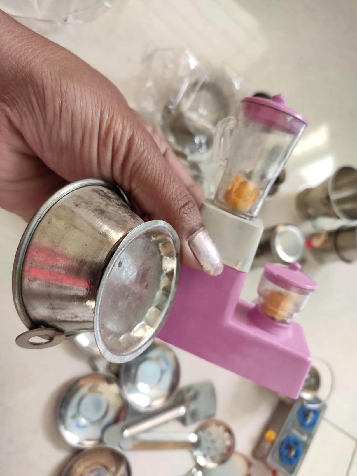 Buy Anupriya Steel Bhatukali Kids Toys Miniature Kitchen Set- Multi ...