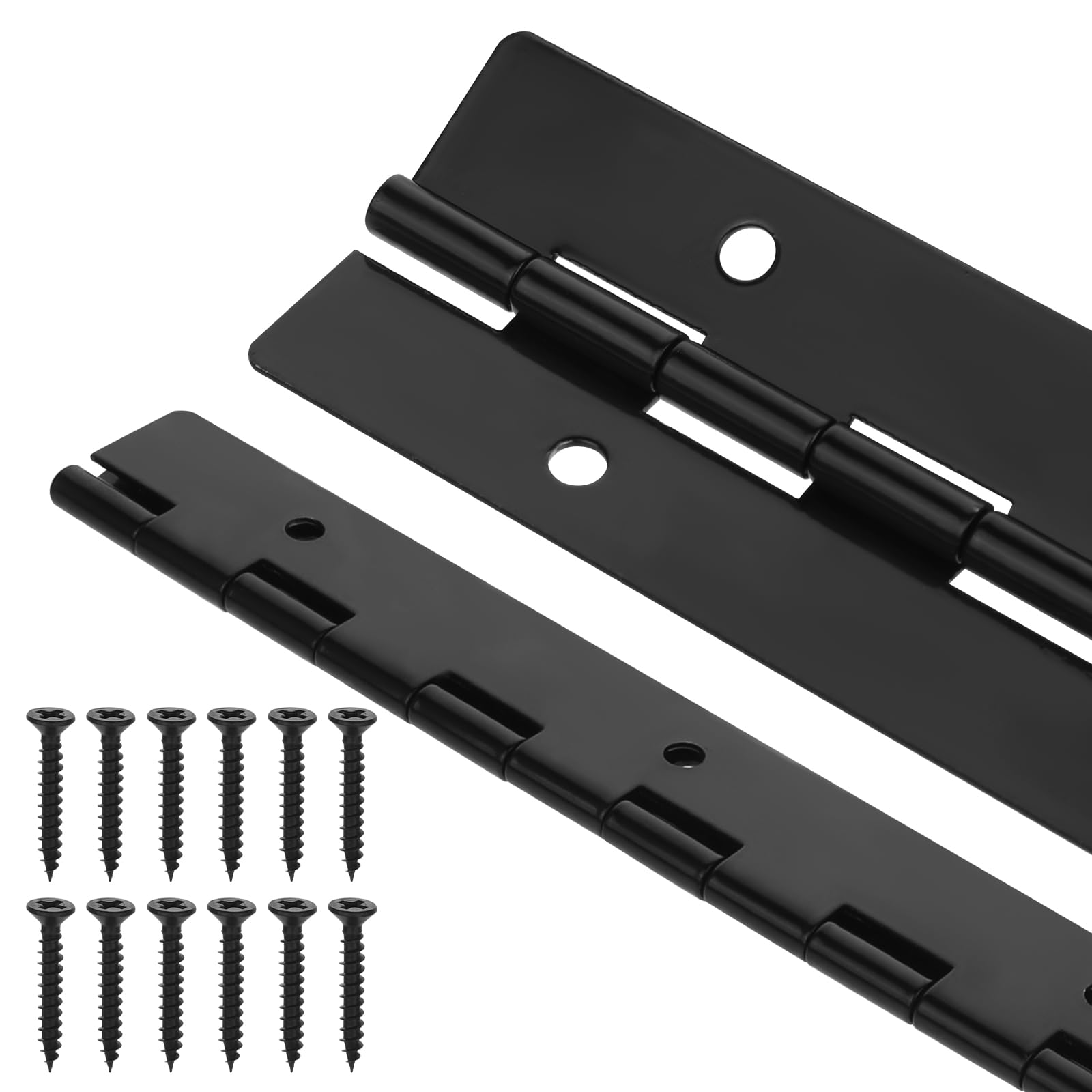 Amazon.com: 2 Pcs 8-Inch Continuous and Piano Hinges Black Metal ...