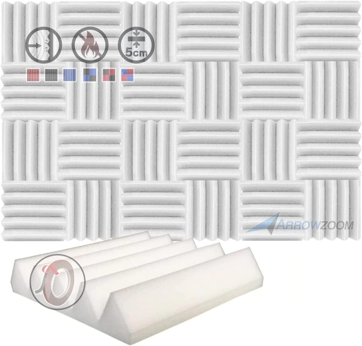 Arrowzoom 24 Acoustic Panels Wedge Sound Absorbing Acoustic Treatment ...