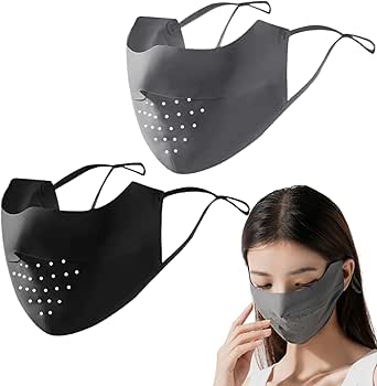 Amazon.com: UV Face Mask Sun Protection, 2pcs UPF 50+ Sunscreen Mask ...
