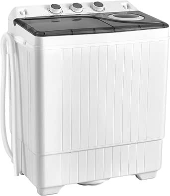 Amazon.com: COSTWAY Portable Washing Machine, Twin Tub 26lbs Capacity ...