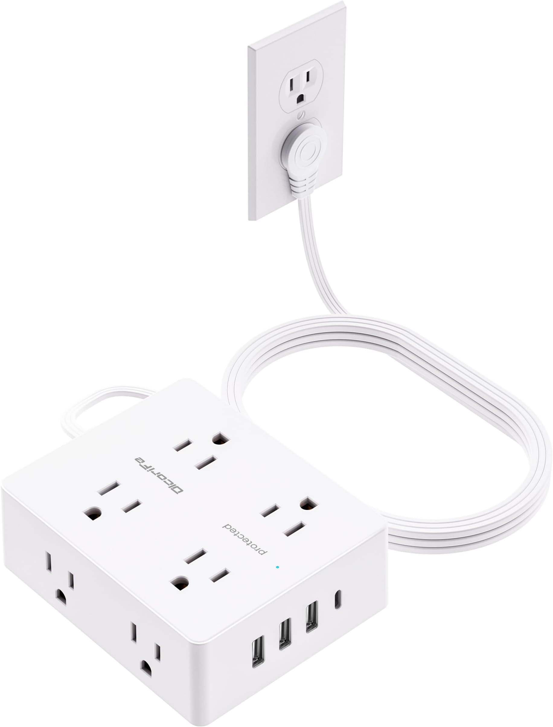 Amazon.com: Surge Protector Power Strip, Olcorife 20ft Long Extension ...