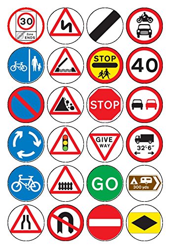 24 X Road Signs Cupcake Cake Toppers | Desertcart UAE