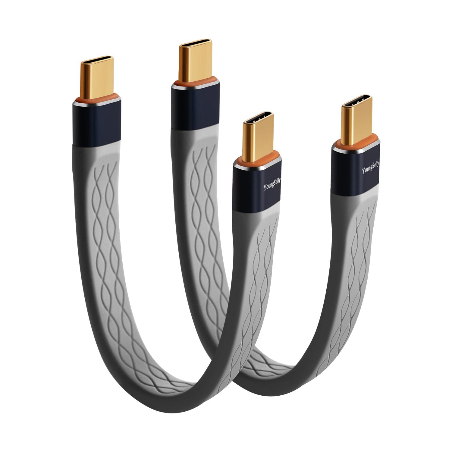 YoungSelly 2-Pack Male to Male USB C Flex Cable